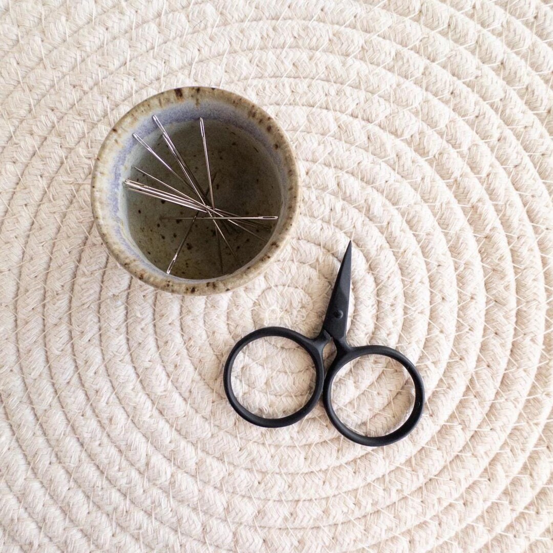 Small Matte Black Embroidery Scissors With Large Finger Holes - Etsy