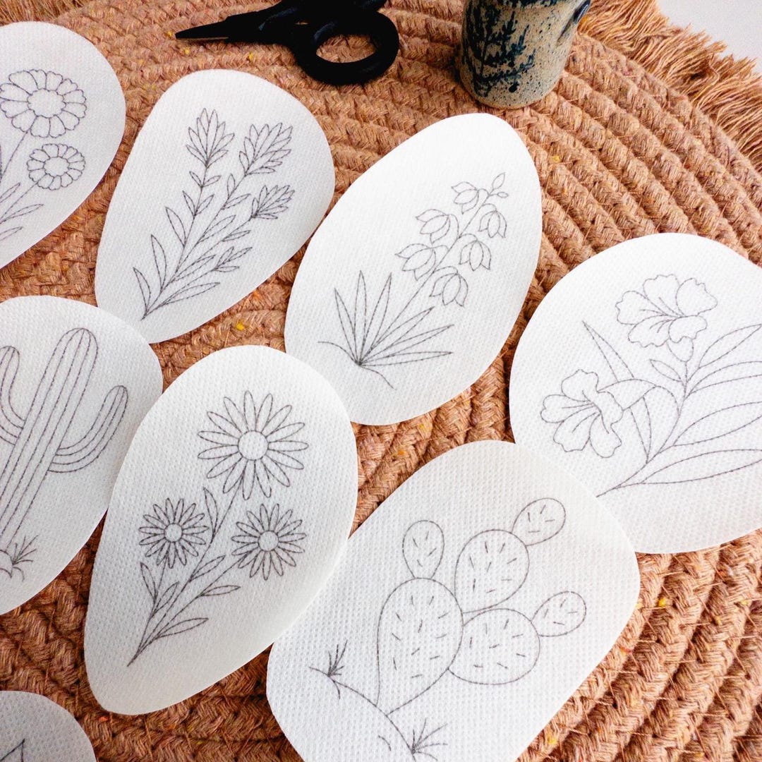 Botanical Desert Stick and Stitch Embroidery Patterns - Etsy
