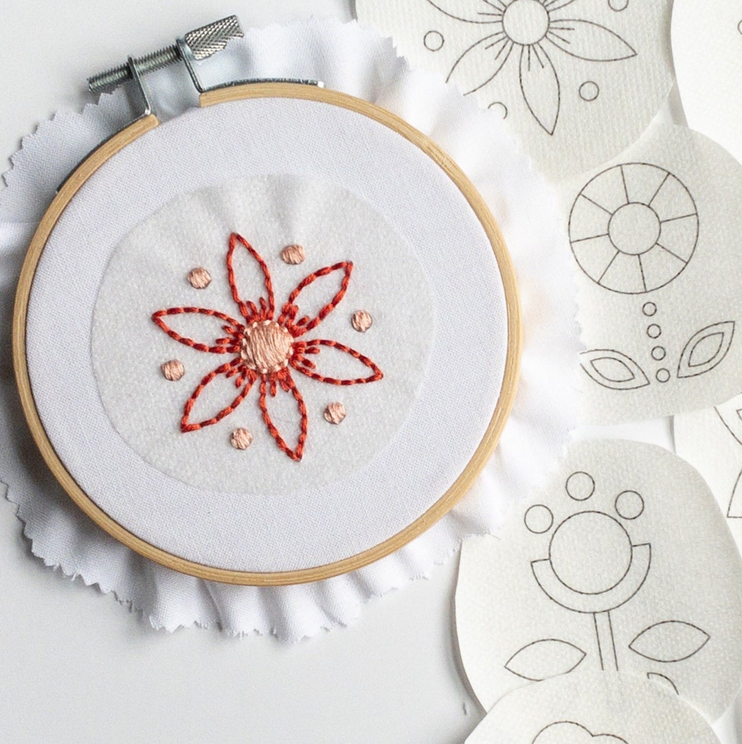 Folk Flower Embroidery Designs Scandinavian Stick and Stitch - Etsy