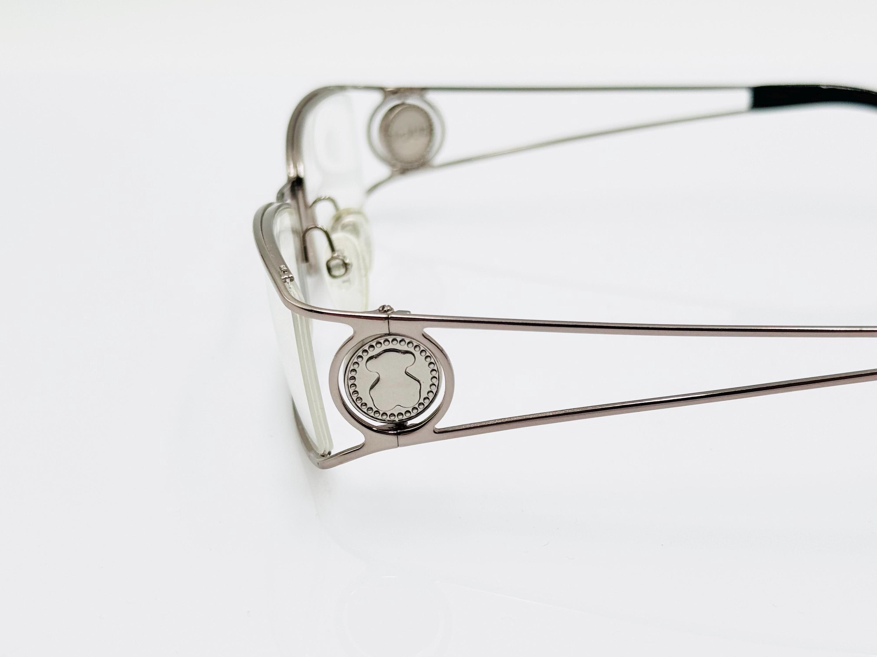 TOUS Y2K Rectangle Eyeglasses, Unique Silver Optical Frame, Women’s ...