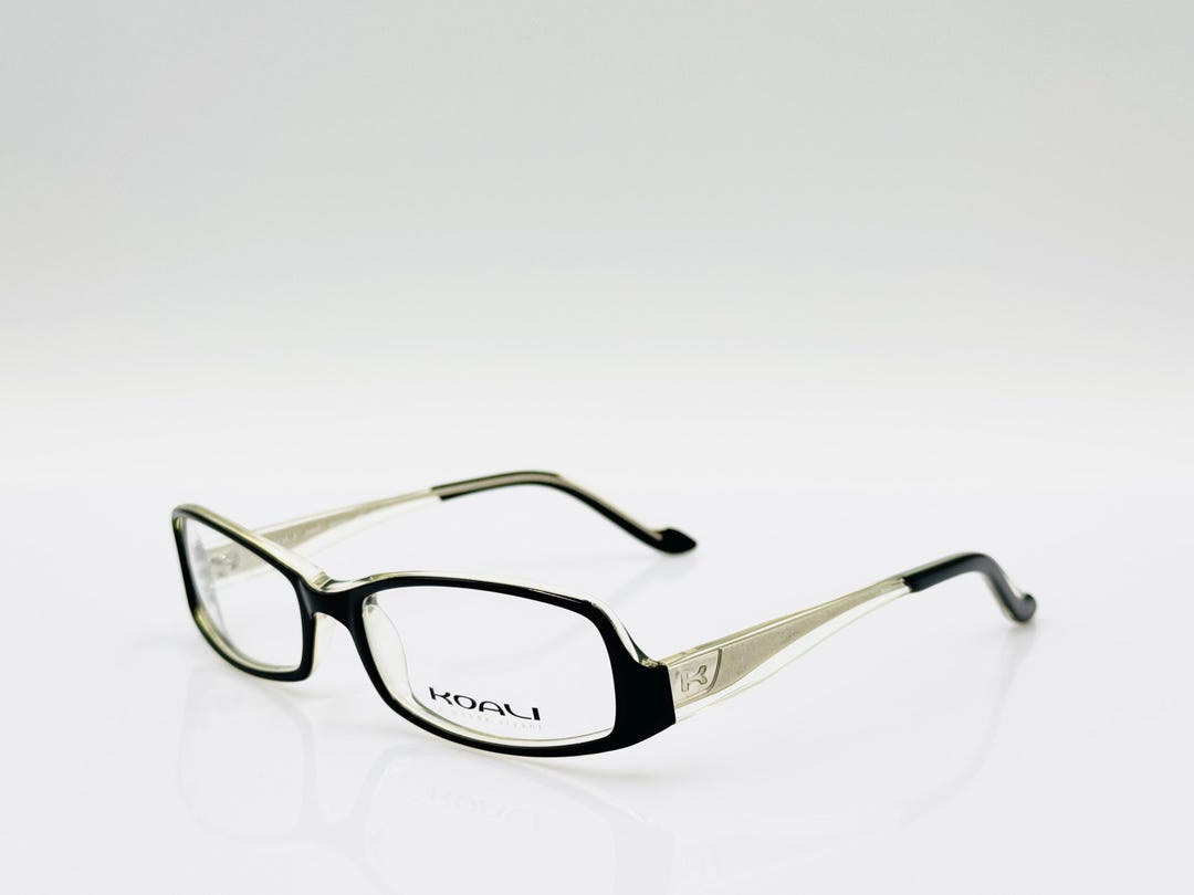 Koali by Morel 3480C Vintage Rectangular Eyeglasses, Black & Crystal ...
