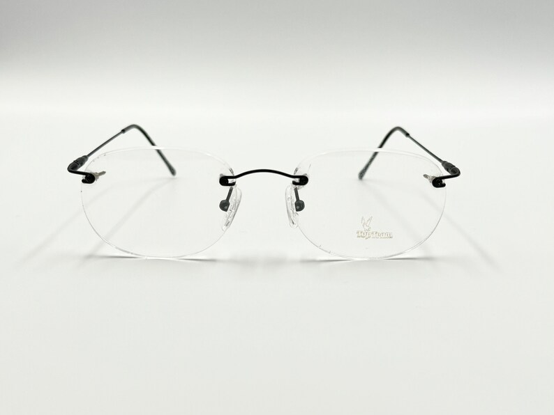 Top Team Vintage 90s Rimless Eyeglasses, Mens and Womens Black Glasses ...
