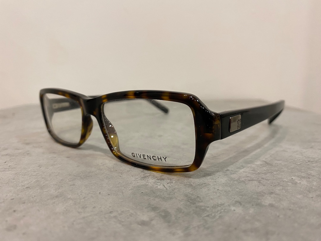 Givenchy Vintage Rectangle Eyeglasses, Men Women Brown Tortoise Glasses ...