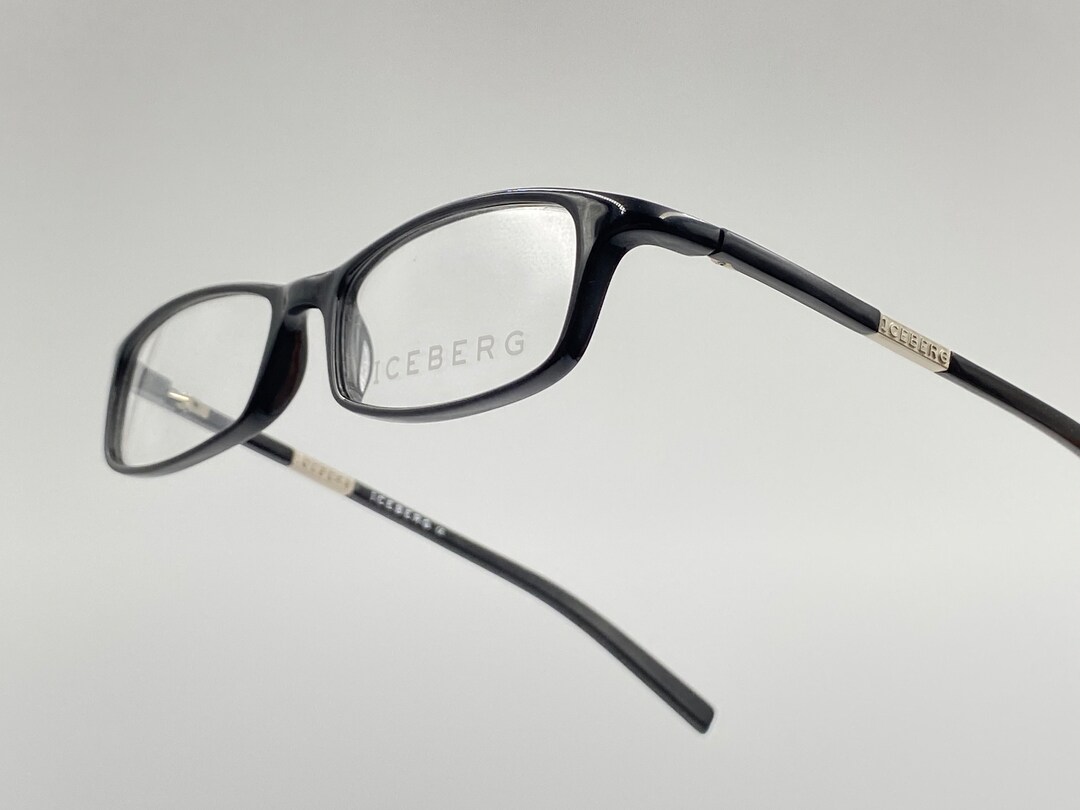 ICEBERG IG80521 Vintage Rectangle Eyeglasses , Men Women, Black Glasses ...