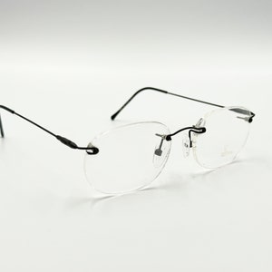 Top Team Vintage 90s Rimless Eyeglasses, Mens and Womens Black Glasses ...