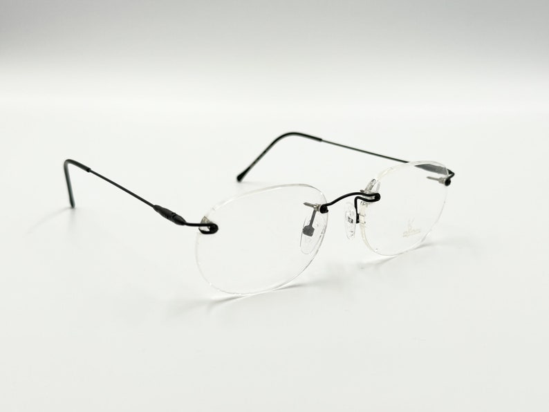 Top Team Vintage 90s Rimless Eyeglasses, Mens and Womens Black Glasses ...