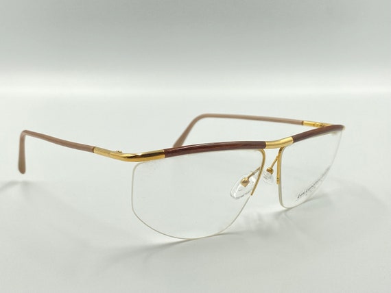 Essilor 041 vintage half rim rectangular eyeglasses, … - Gem
