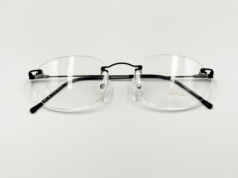 Top Team Vintage 90s Rimless Eyeglasses, Mens and Womens Black Glasses ...