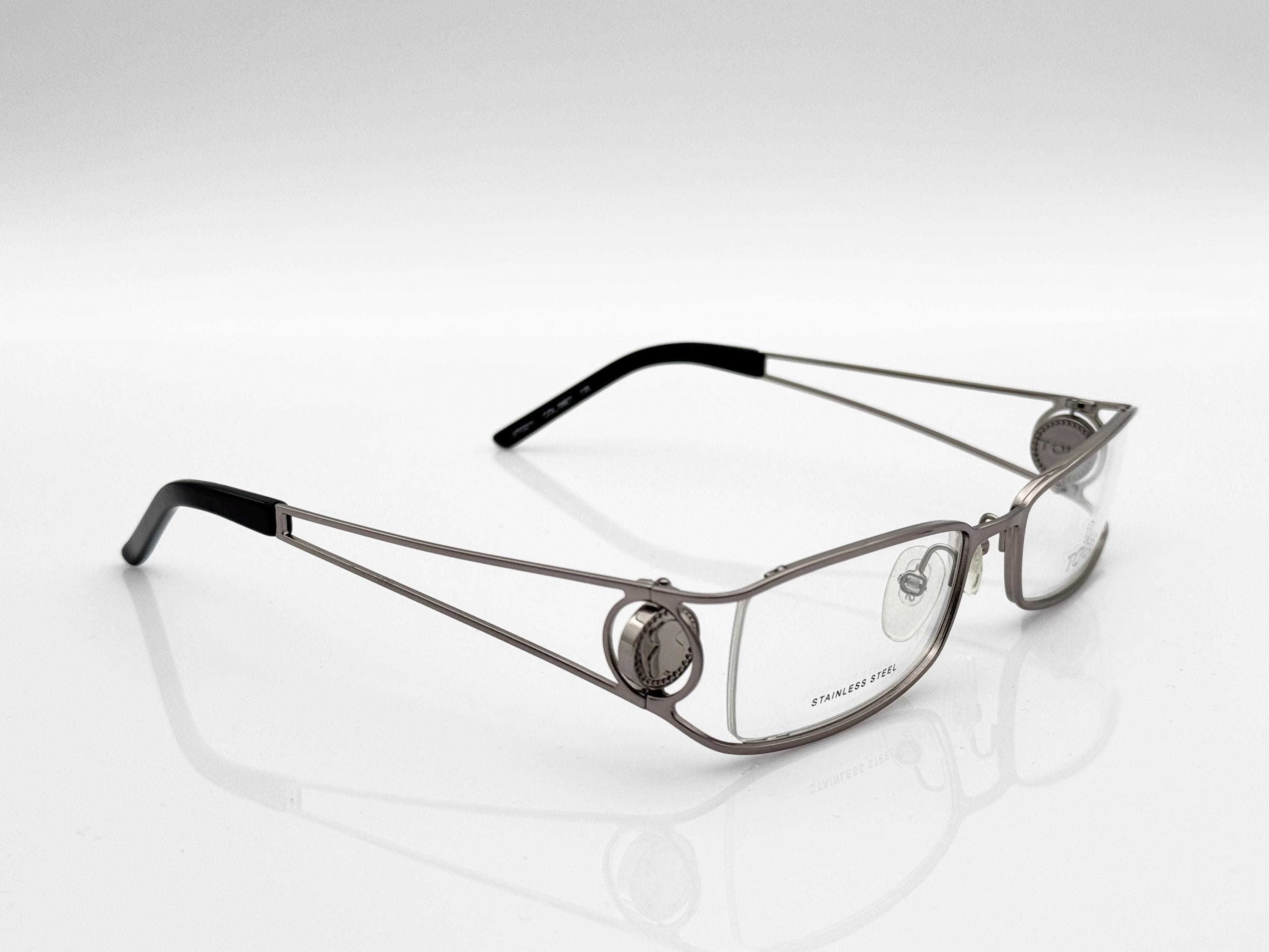 TOUS Y2K Rectangle Eyeglasses, Unique Silver Optical Frame, Women’s ...