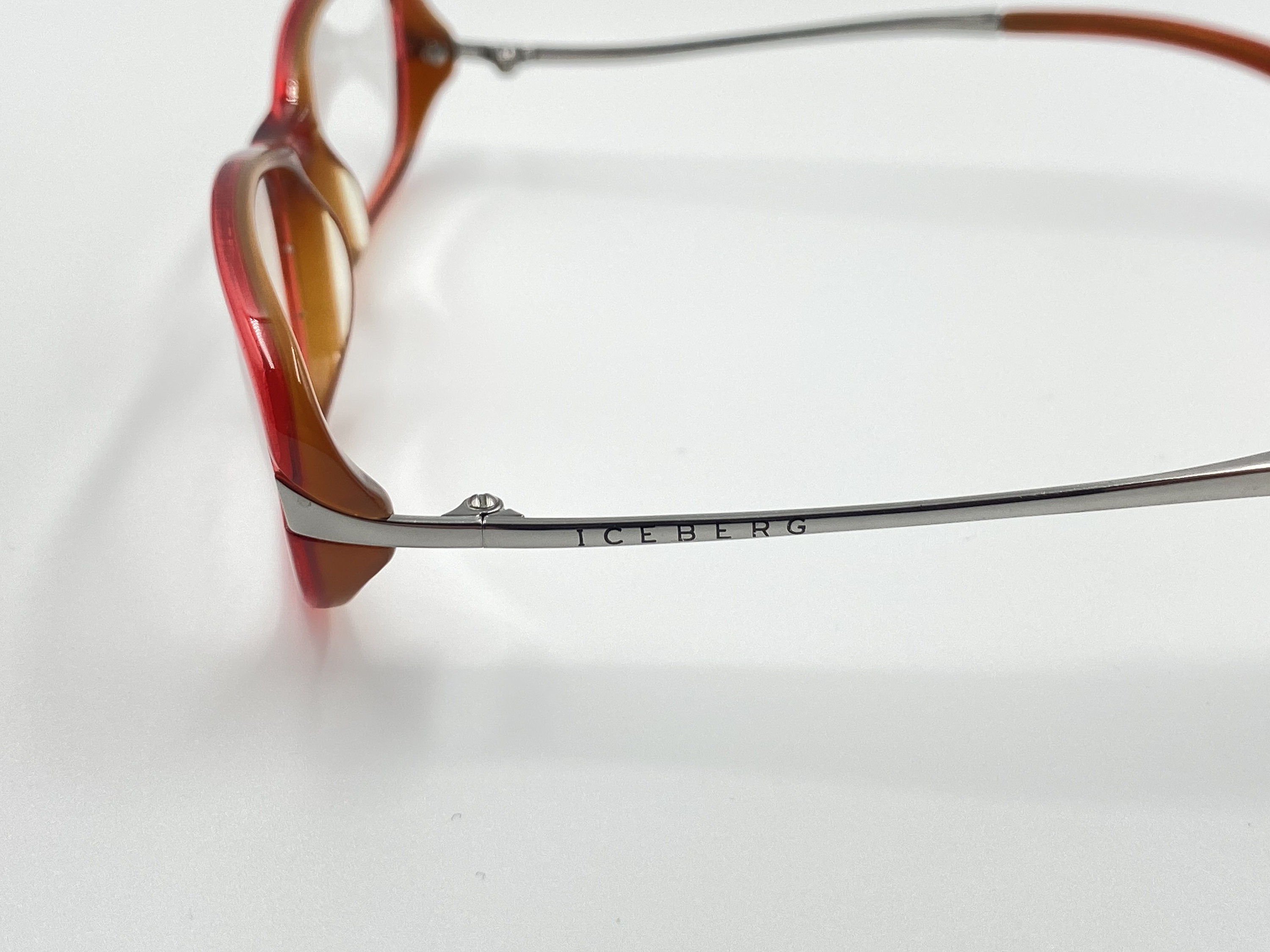 ICEBERG IG80411 Rectangle Eyeglasses, Slim Red Glasses Frame, Men Women ...