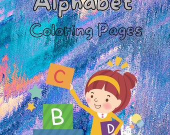 Alphabet Coloring Pages Coloring Book, Printable for Kids, 26 Pages, A ...