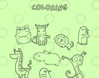 25 Pages of Zoo & Farm Animal Coloring Book - Etsy