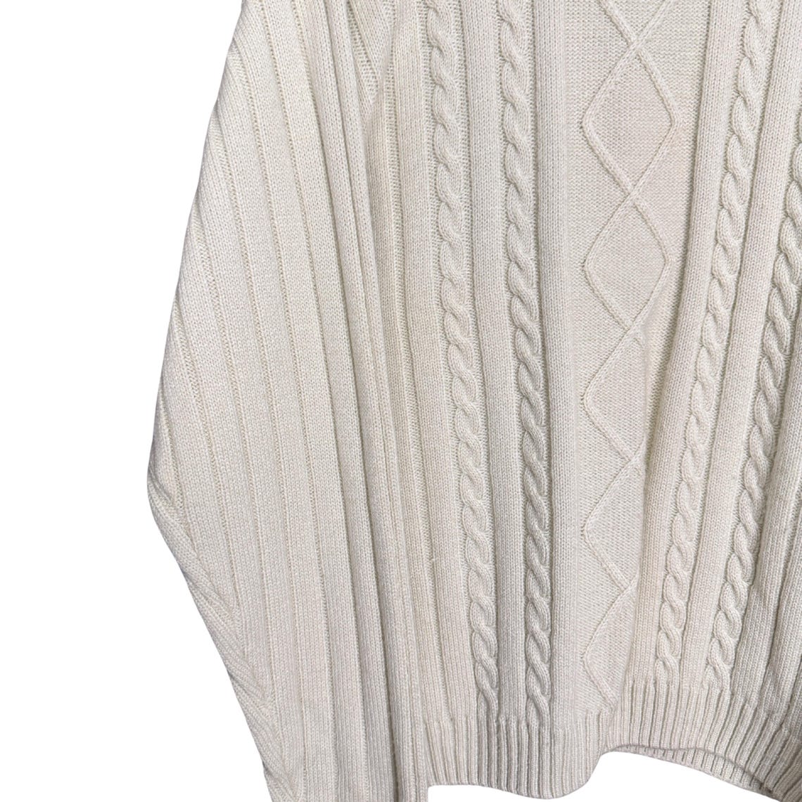 Cable Knit Sweater: Bone Color Fisherman Pullover - Scandinavian Style ...