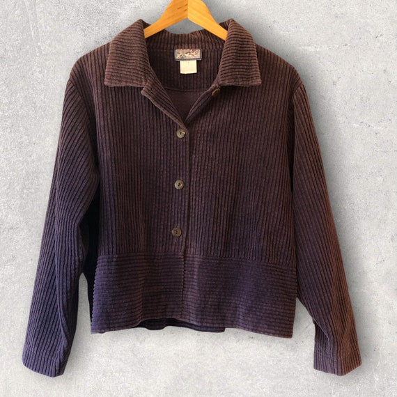 90s Purple Cropped Corduroy Shacket - Etsy