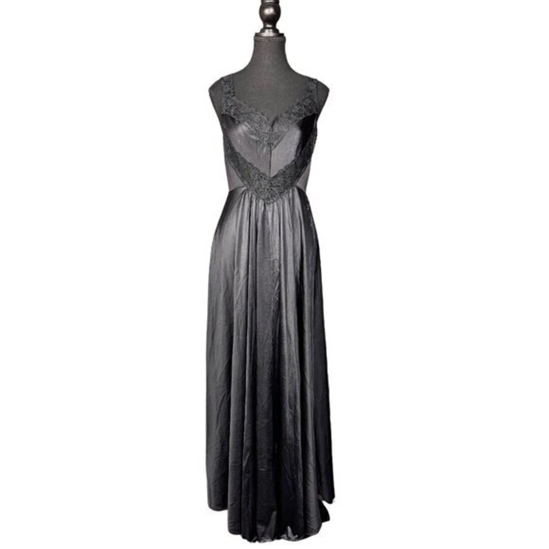 90s Vintage Undercoverwear Black Lace Maxi Slip Dress Whimsigoth - Etsy