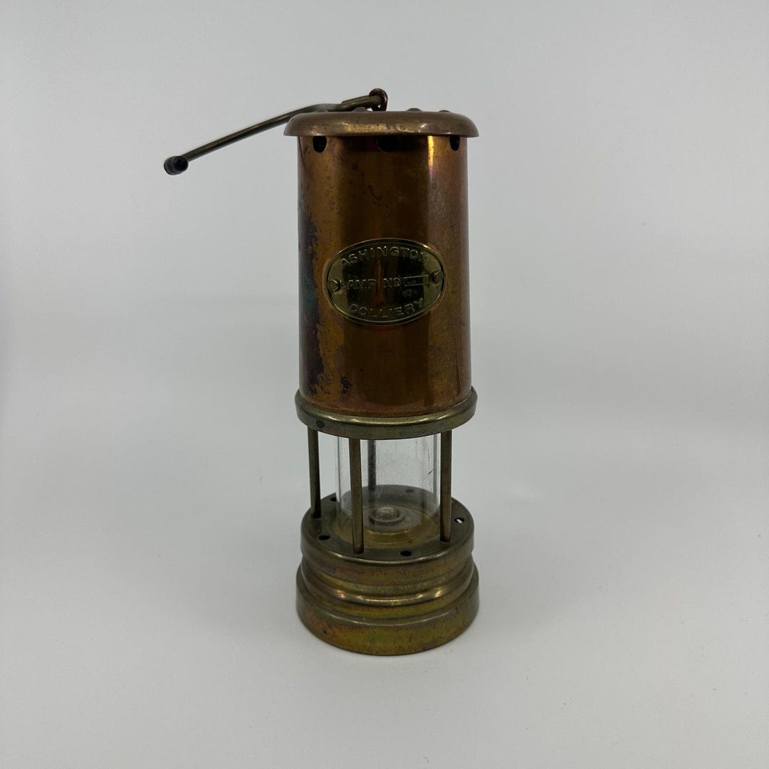 Vintage Copper & Brass Miners Lamp Ashington Colliery - Etsy