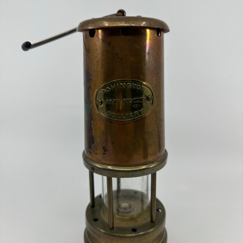 Vintage Copper & Brass Miners Lamp Ashington Colliery - Etsy