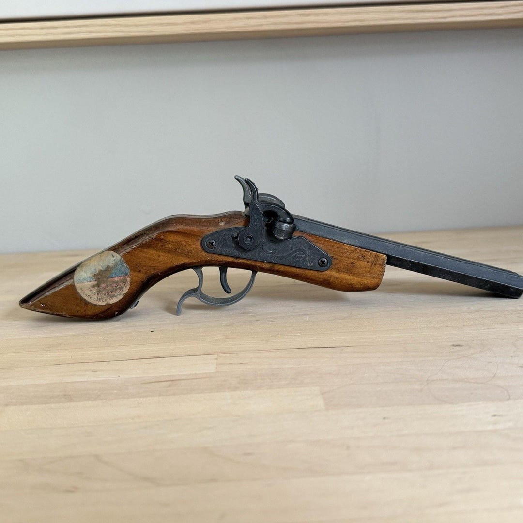 Vintage Parris Cap Gun Toy Flintlock Style Pistol – Wood & Metal – USA ...