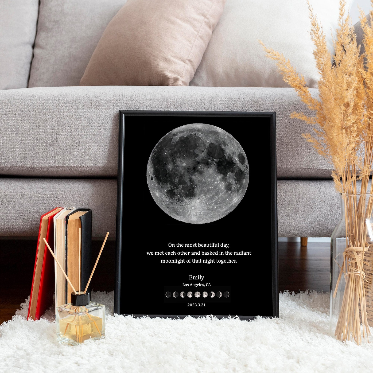 Custom Moon Phase Photo Frame Moon Map by Day I Met You - Etsy