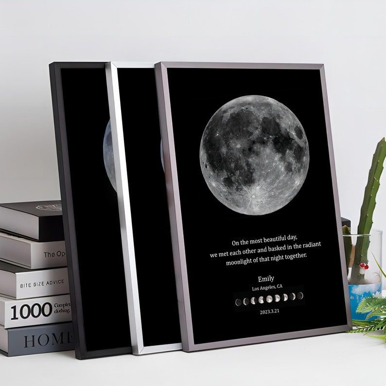 Custom Moon Phase Photo Frame Moon Map by Day I Met You - Etsy