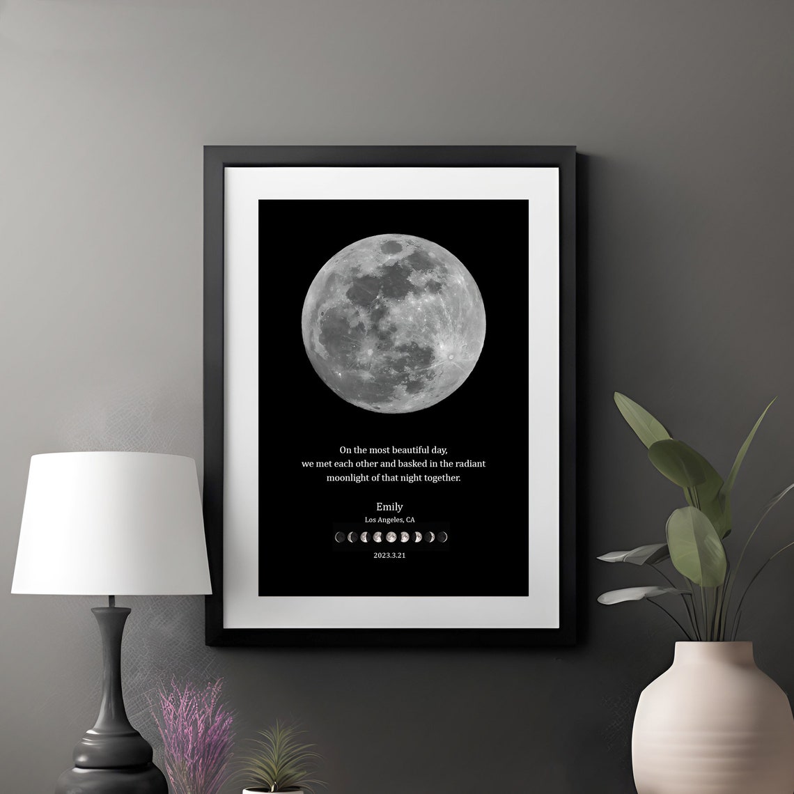 Custom Moon Phase Photo Frame Moon Map by Day I Met You - Etsy