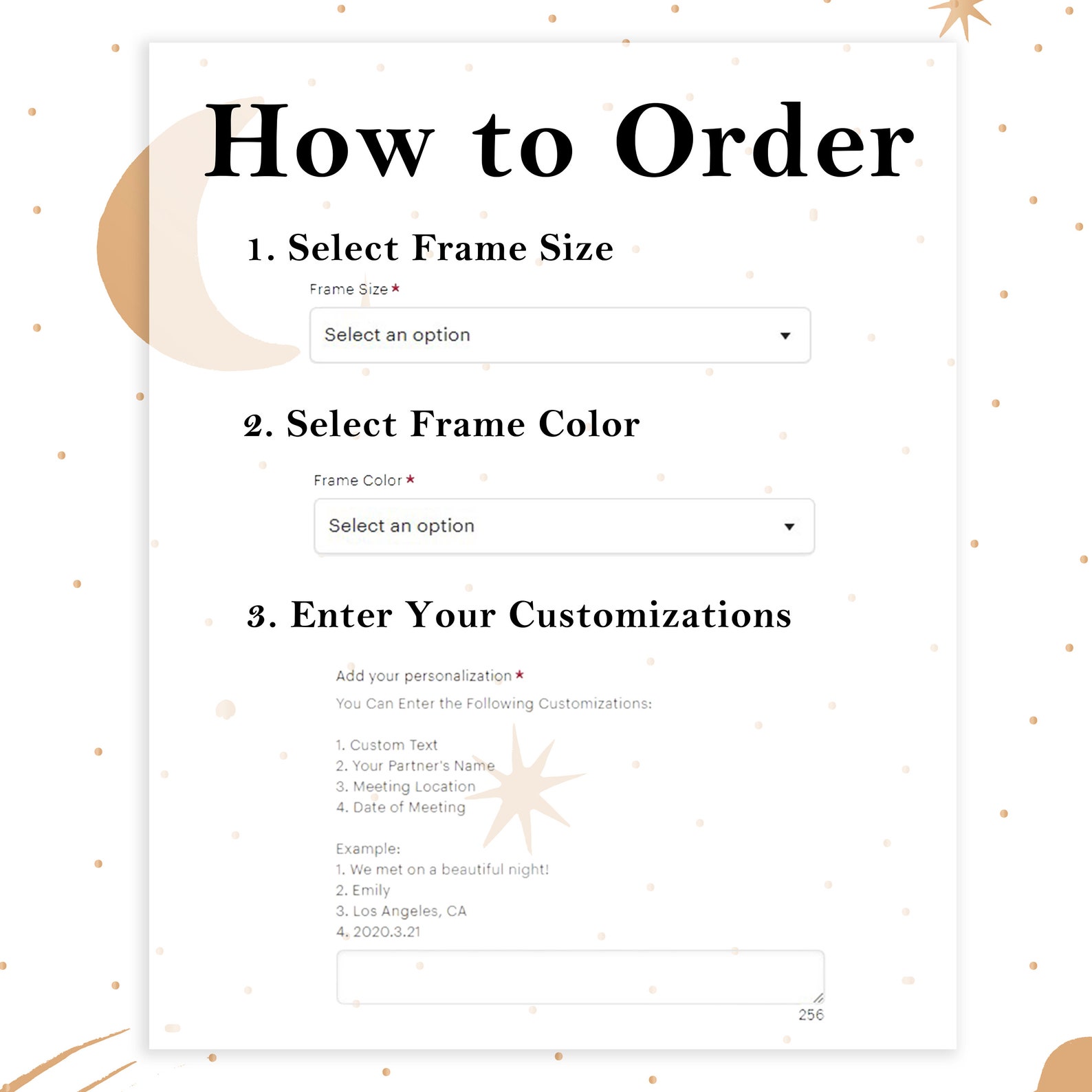 Custom Moon Phase Photo Frame Moon Map by Day I Met You - Etsy