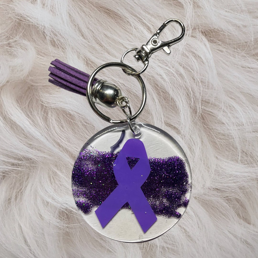 Preemie NICU Awareness Purple Ribbon Acrylic Keychain - Etsy
