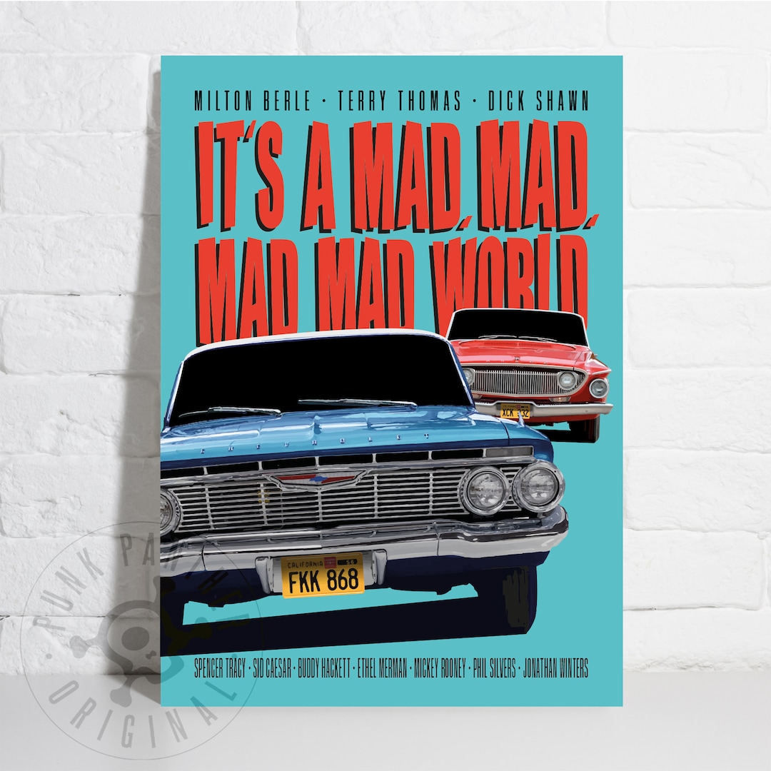 It's a Mad, Mad, Mad, Mad World Print, Unique Wall Art, Minimalist ...
