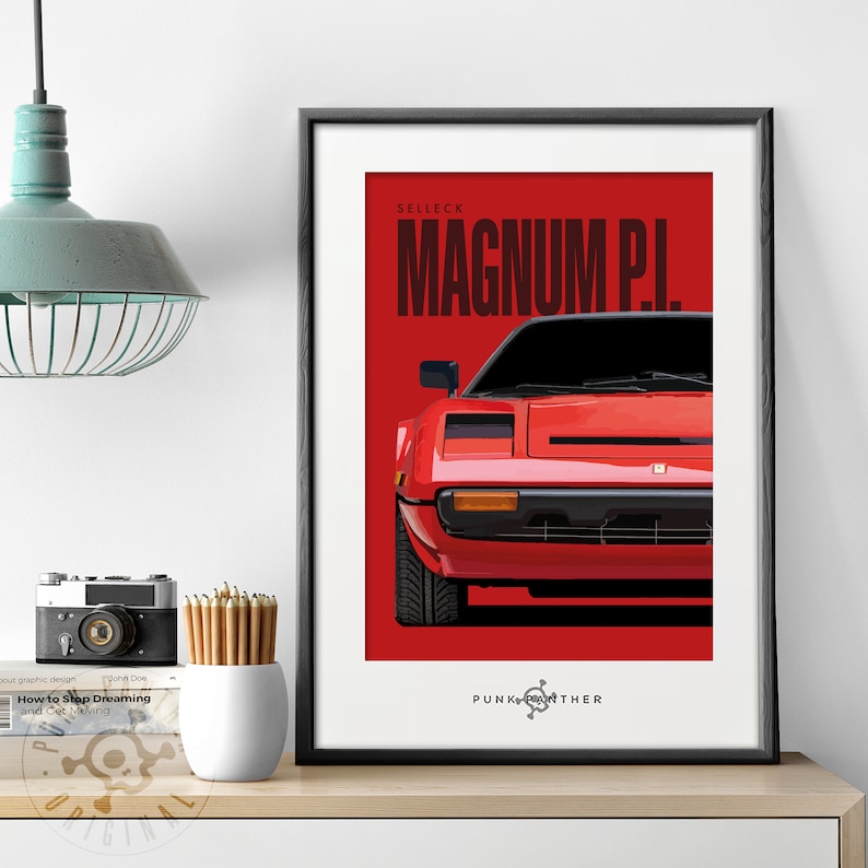 Magnum P.I. Tom Selleck Ferrari 308 GTS Poster Print - Etsy