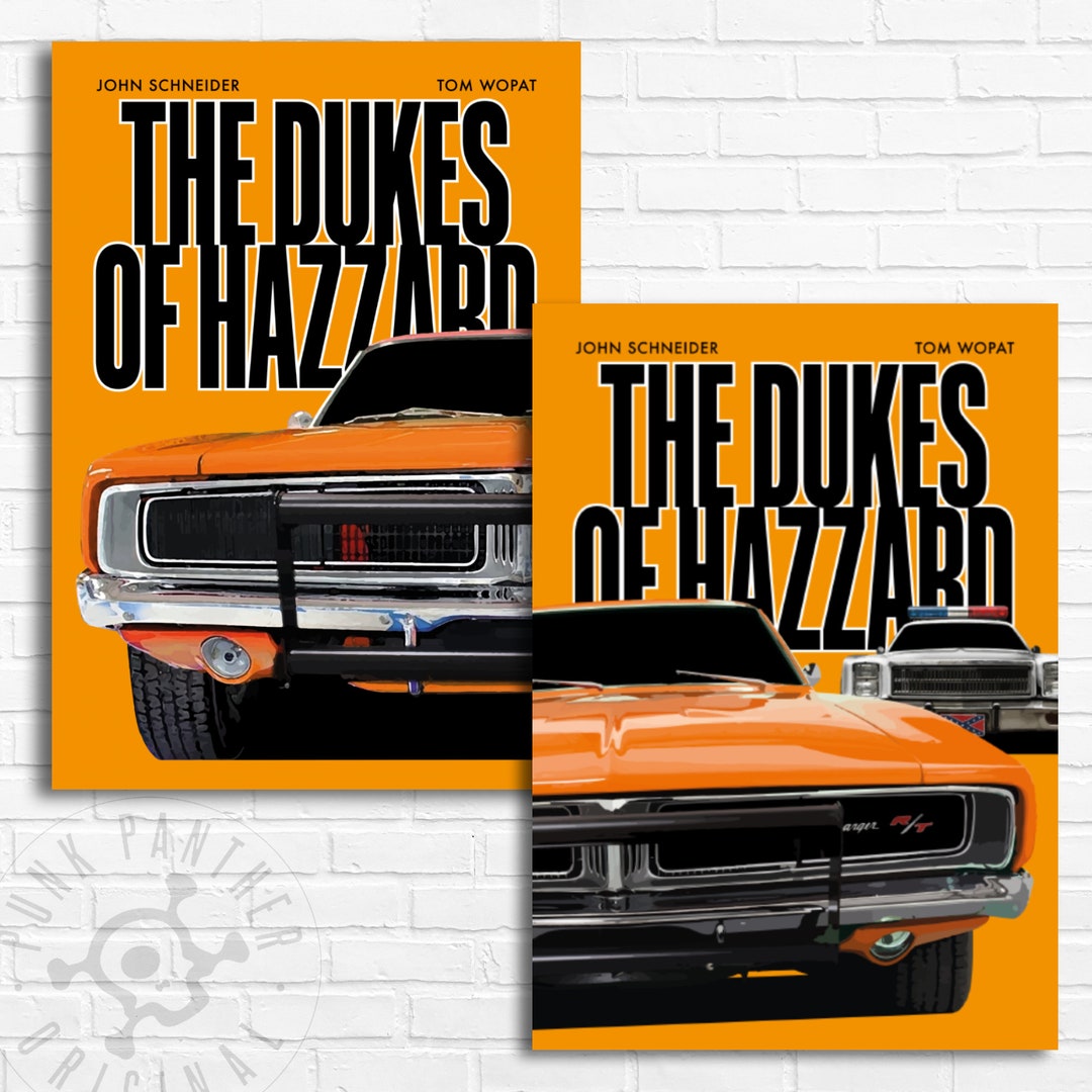 The Dukes of Hazzard Dodge Charger RT, Vintage Muscle Car Poster ...