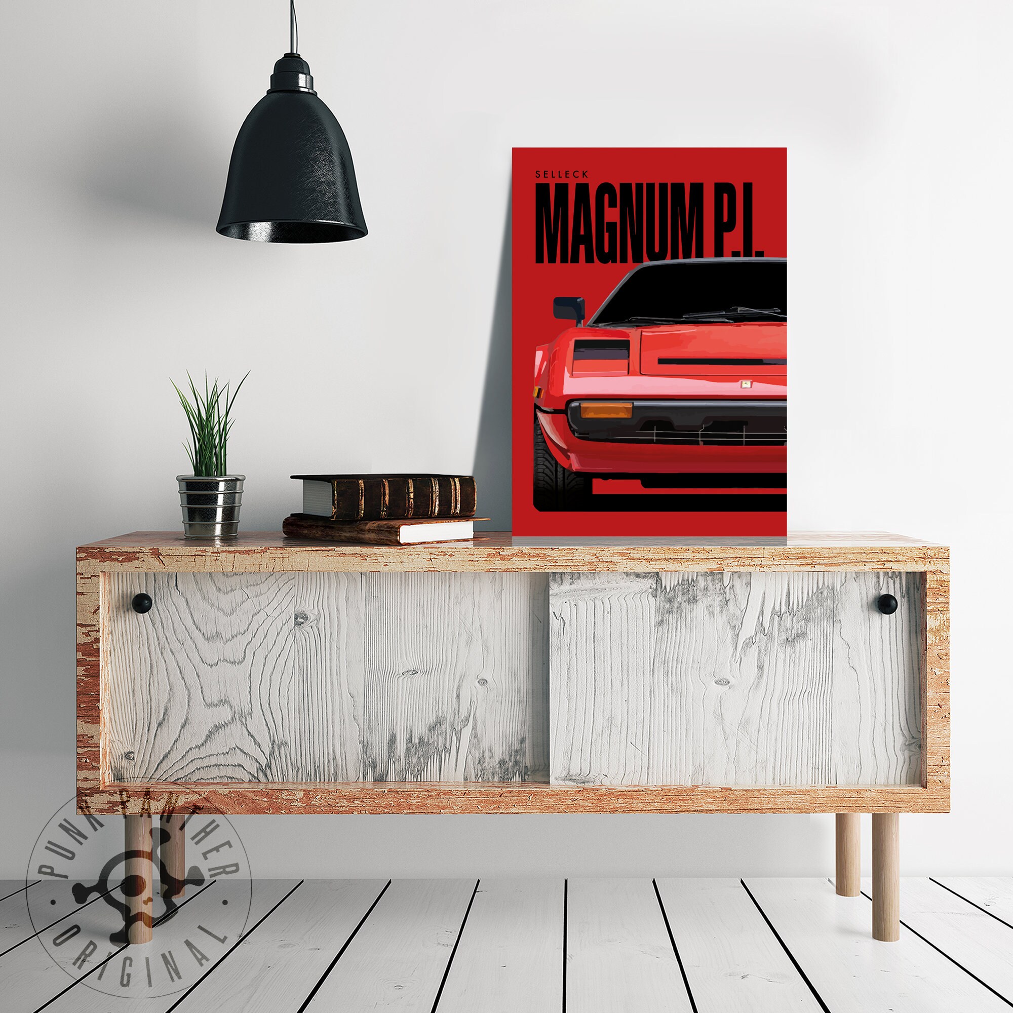 Magnum P.I. - Tom Selleck - Ferrari 308 GTS - Minimalist A3 Homage ...