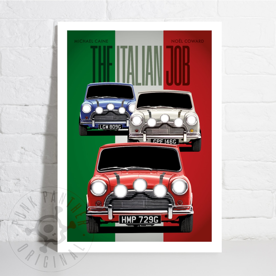 The Italian Job 1969 Michael Caine Print, Unique Wall Art, Minimalist ...