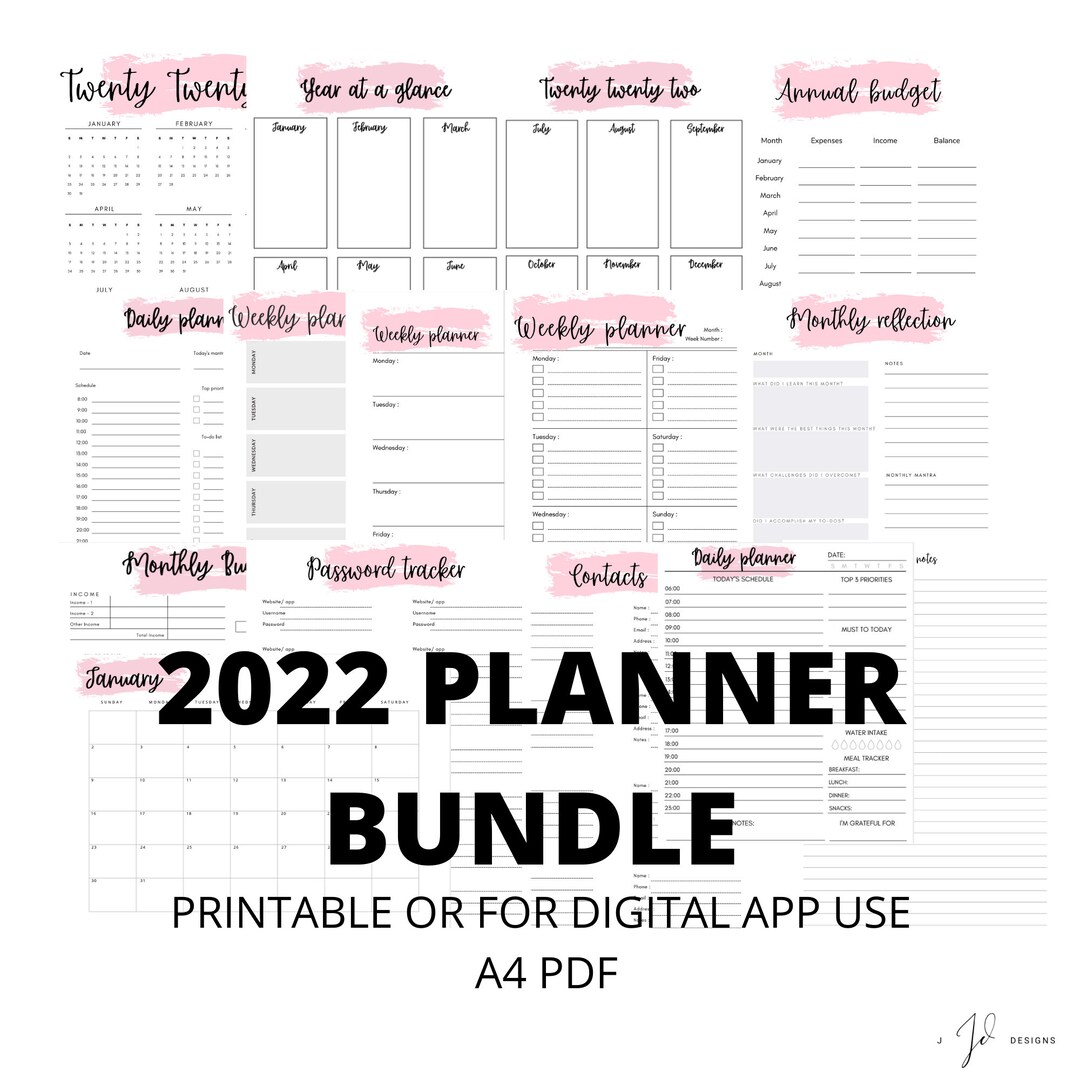 2022 DIGITAL/PRINTABLE PLANNER Bundle, Goodnotes, Notability, Other ...