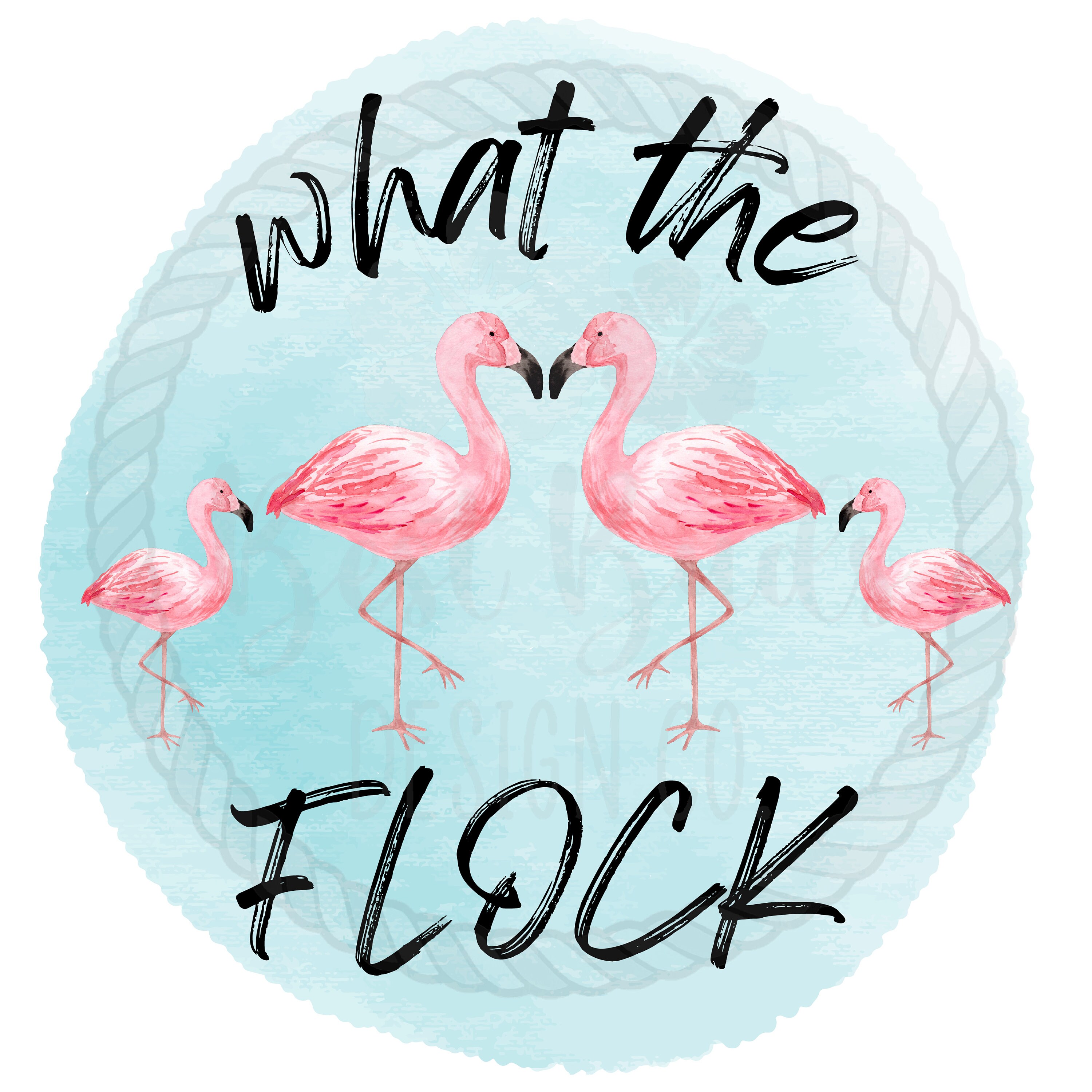 What the Flock Flamingo Watercolor PNG Design - Etsy
