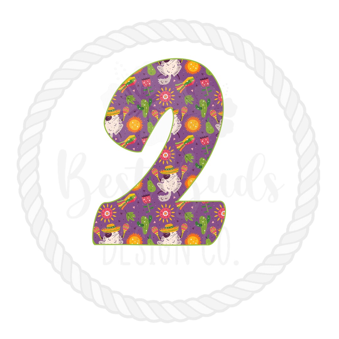 Purple Fiesta Number 2 PNG Digital Download - Etsy