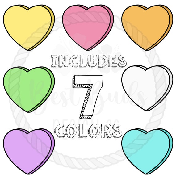 Blank Candy Hearts PNG Design - Etsy