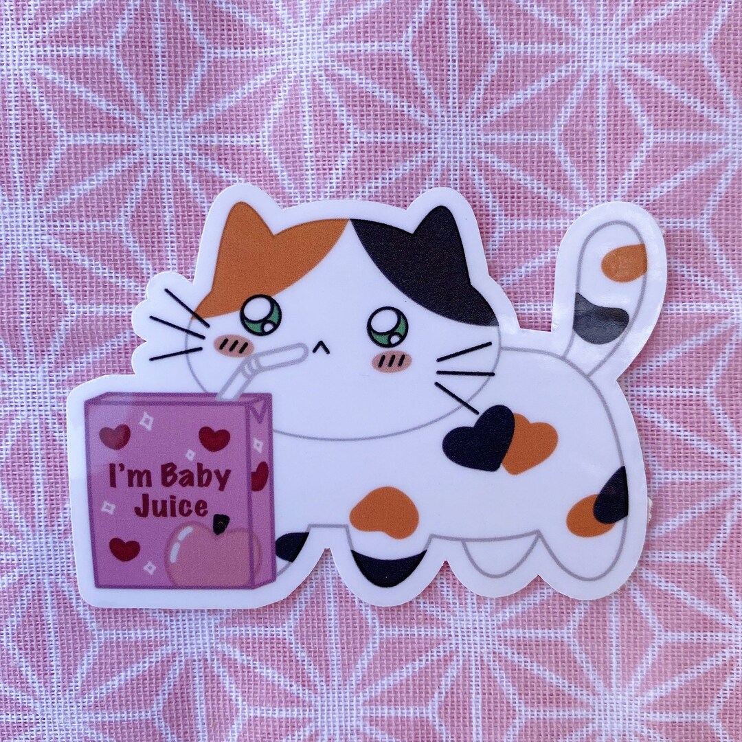 I'm Baby Juice Cat Cute Uwu Juice Box Glossy Vinyl Sticker - Etsy