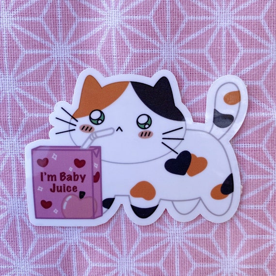 I'm Baby Juice Cat Cute Uwu Juice Box Glossy Vinyl Sticker - Etsy