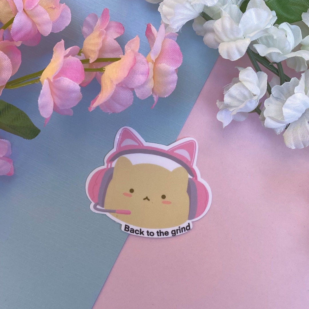 Glossy Vinyl Die Cut Sticker Cute Gamer Cat Headset Meme Stickers - Etsy