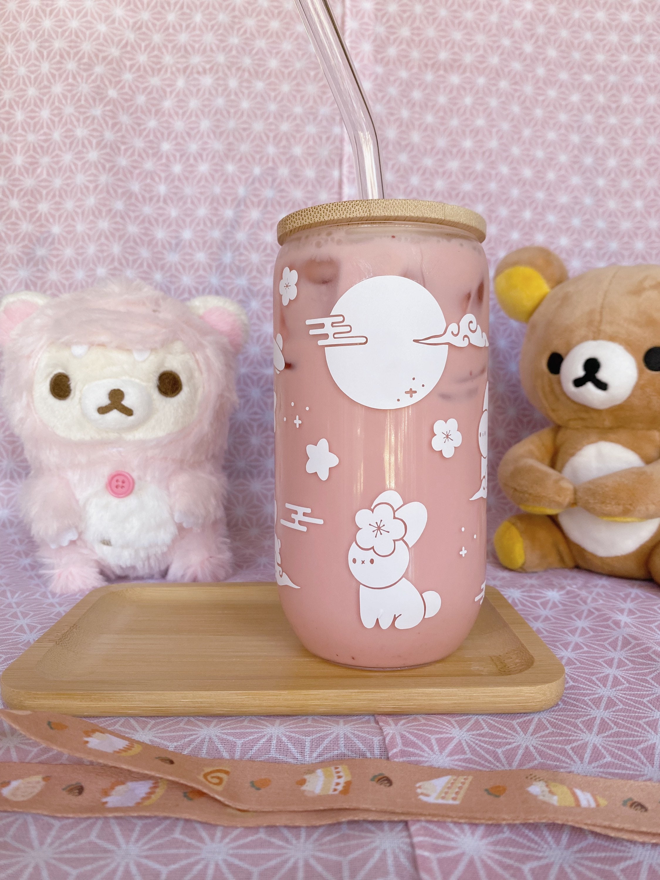 Cute Bunny Cup Modern Coffee Glass 16 Oz Glass Coffee Milk Tea ...