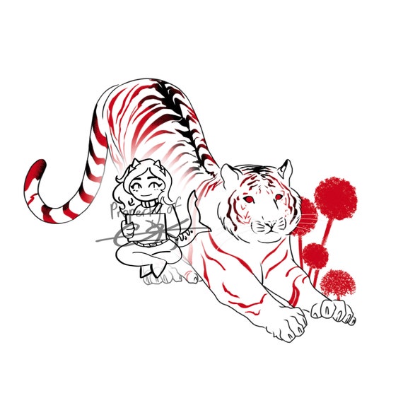 Red and Black Tiger Tattoo Design/printable Art please Read - Etsy