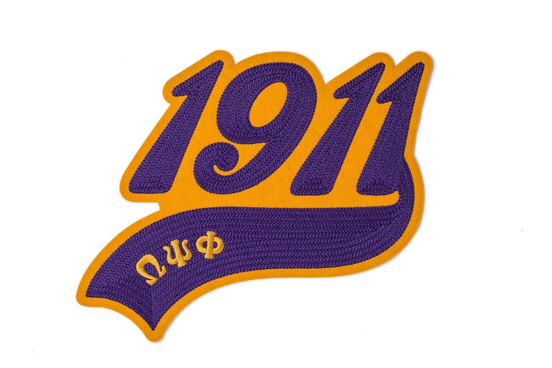 1911 W/ ΩΨΦ Chain Stitch Purple/gold Patch - Etsy
