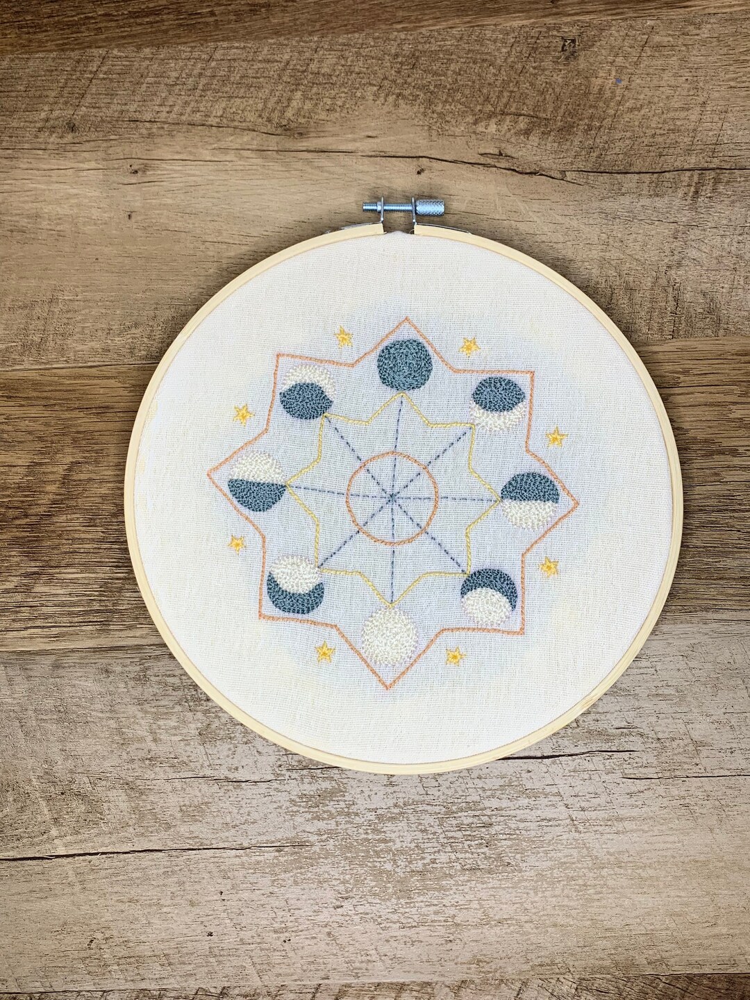 Phases of the Moon Embroidery Art - Etsy
