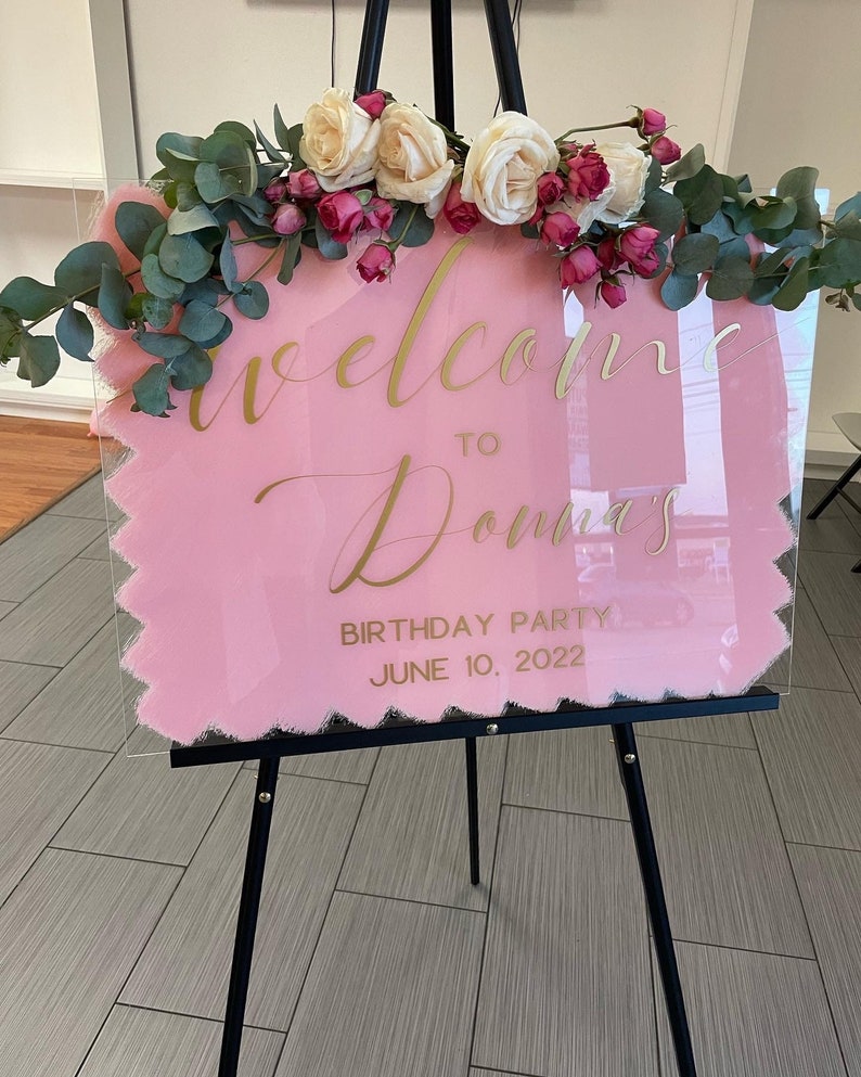 Custom Acrylic Welcome Sign: Wedding, Birthday, and Event Decor (18x24 ...