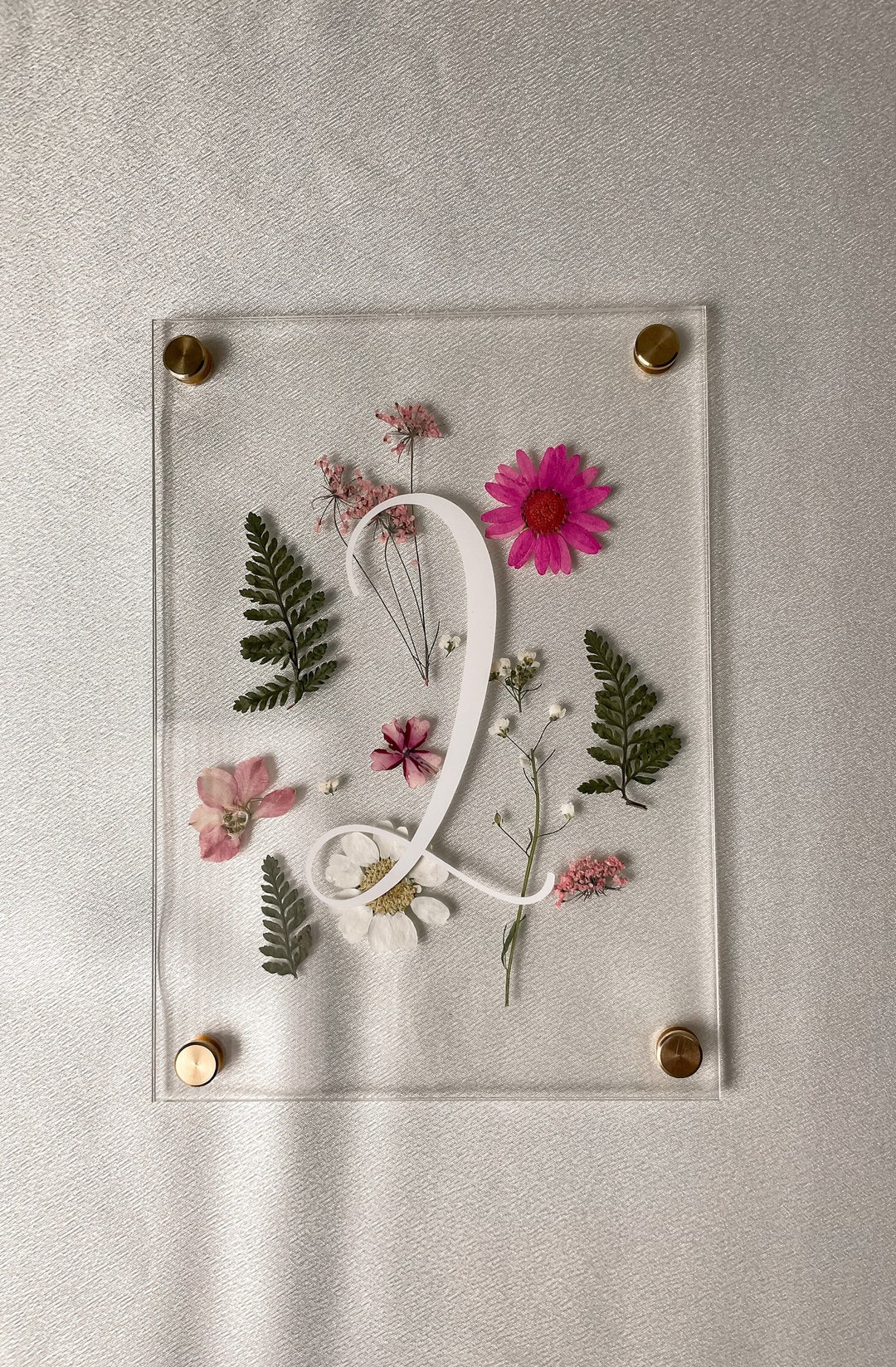 Pink Pressed Flowers Table Numbers | Acrylic Table Numbers | Custom ...