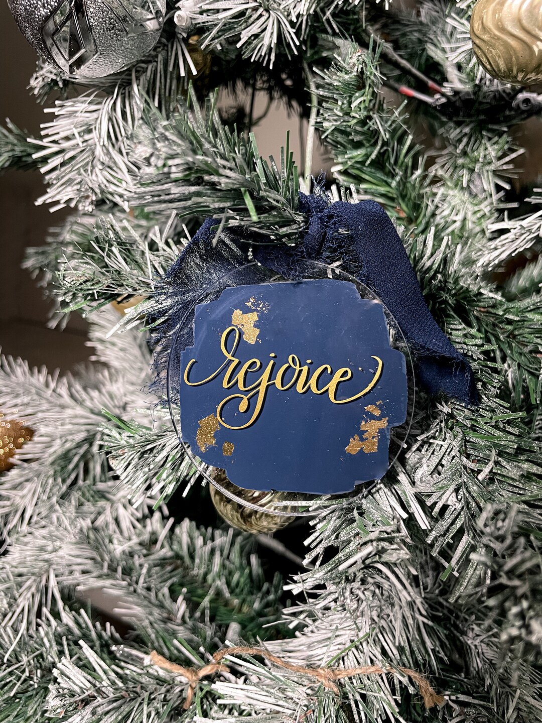 Custom "rejoice" Acrylic Christmas Ornament - Etsy