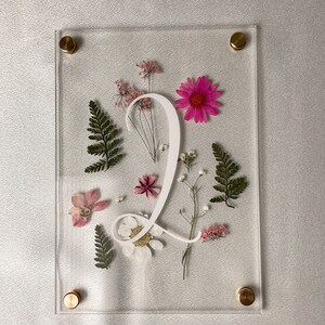 Pink Pressed Flowers Table Numbers Acrylic Table Numbers - Etsy