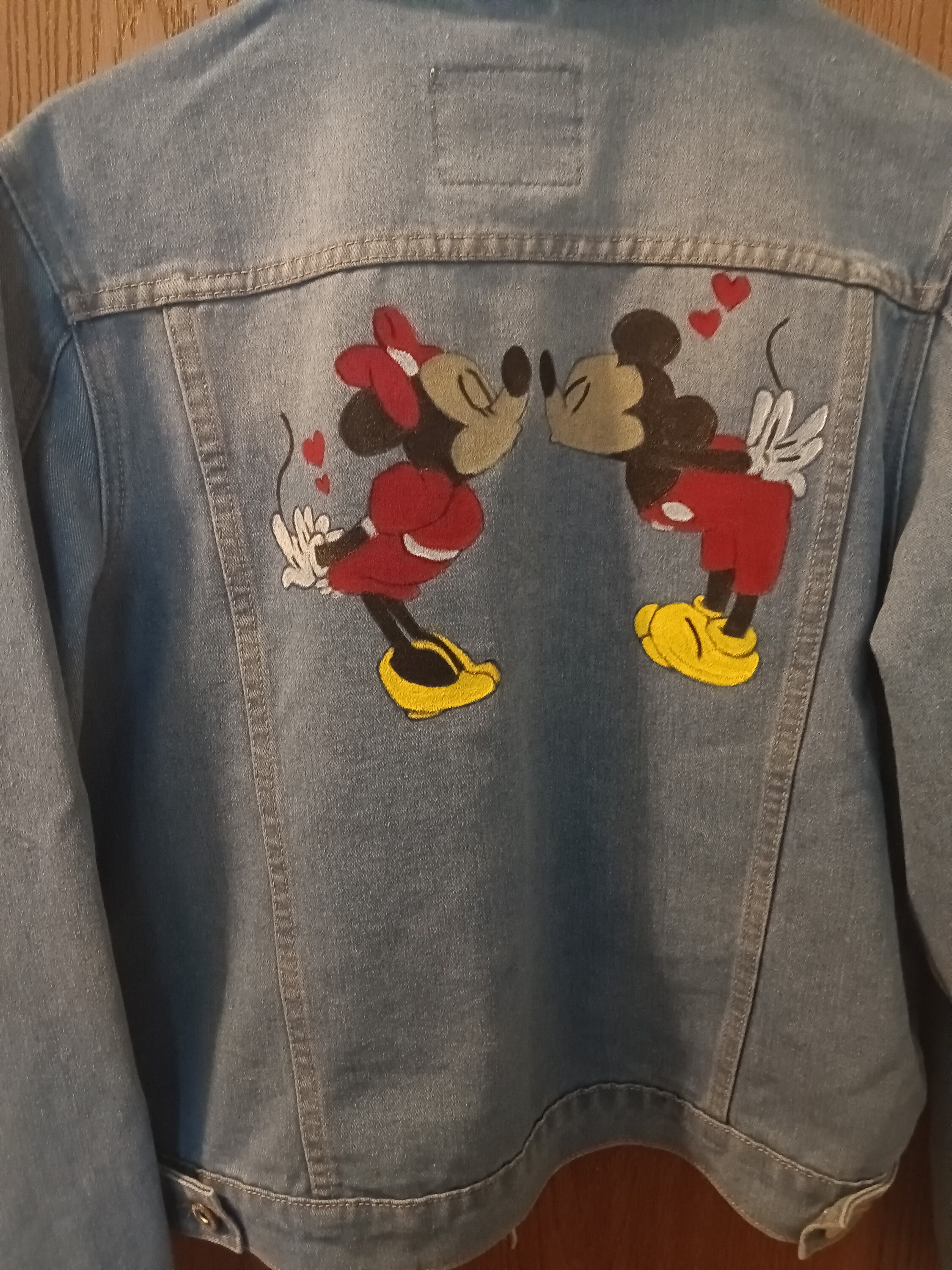Minnie & Mickey Mouse Jacket, Handmade Denim Jacket, Custom Designed ...