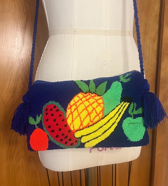 80s Vintage Wayuu Tapizado Fruit Fantasy Needlepoint … - Gem
