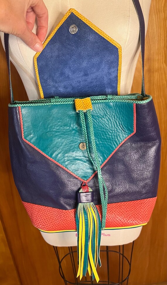 Rare Ruby Firecat Tucson Leather shoulder bag with vi… - Gem